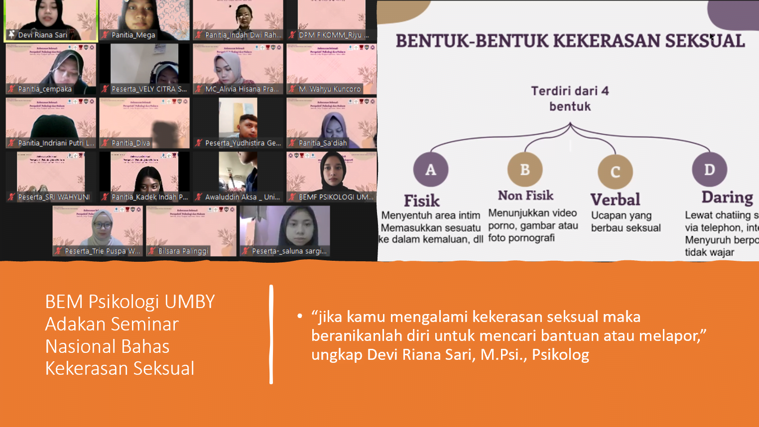 BEM Psikologi UMBY Adakan Seminar Nasional Bahas Kekerasan Seksual ...